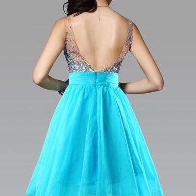 Open Back V Neck Sexy Homecoming Dresses ,ice Blue Off The Shoulder ...